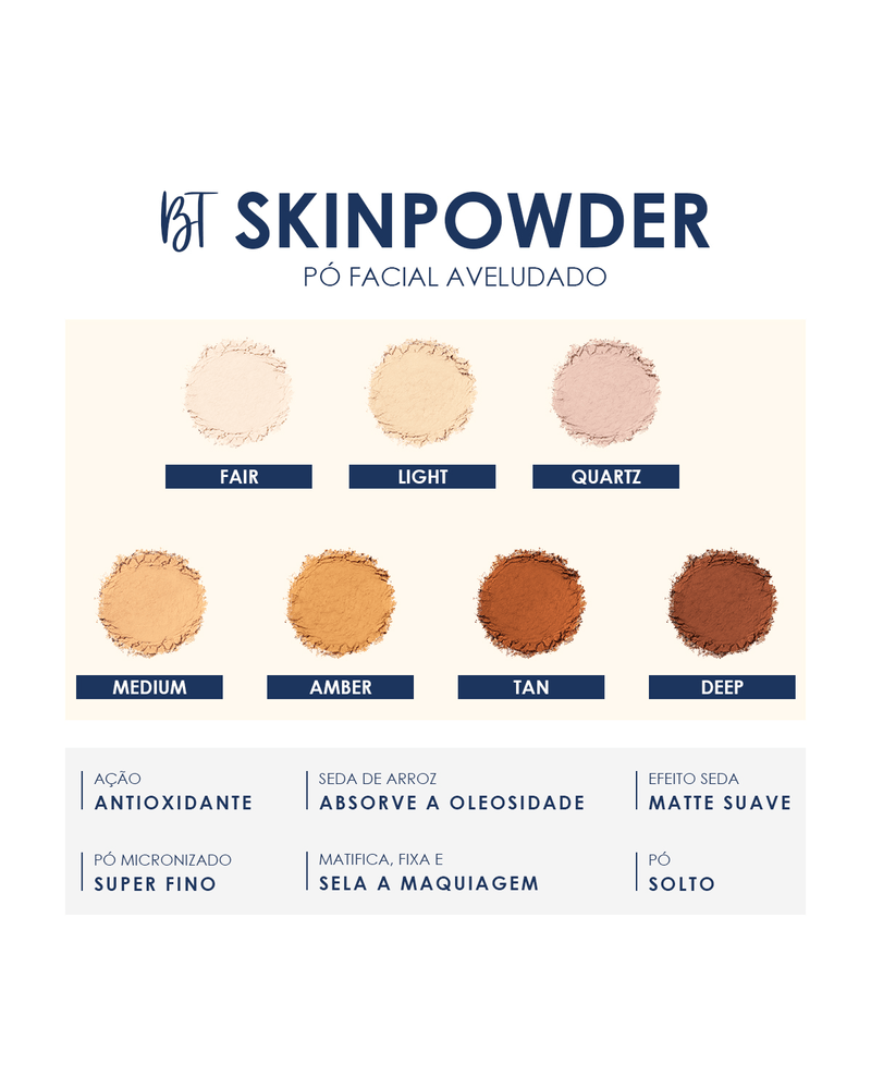 Pó Facial Solto BT Skinpowder - Linha Bruna Tavares - Linha Bruna Tavares
